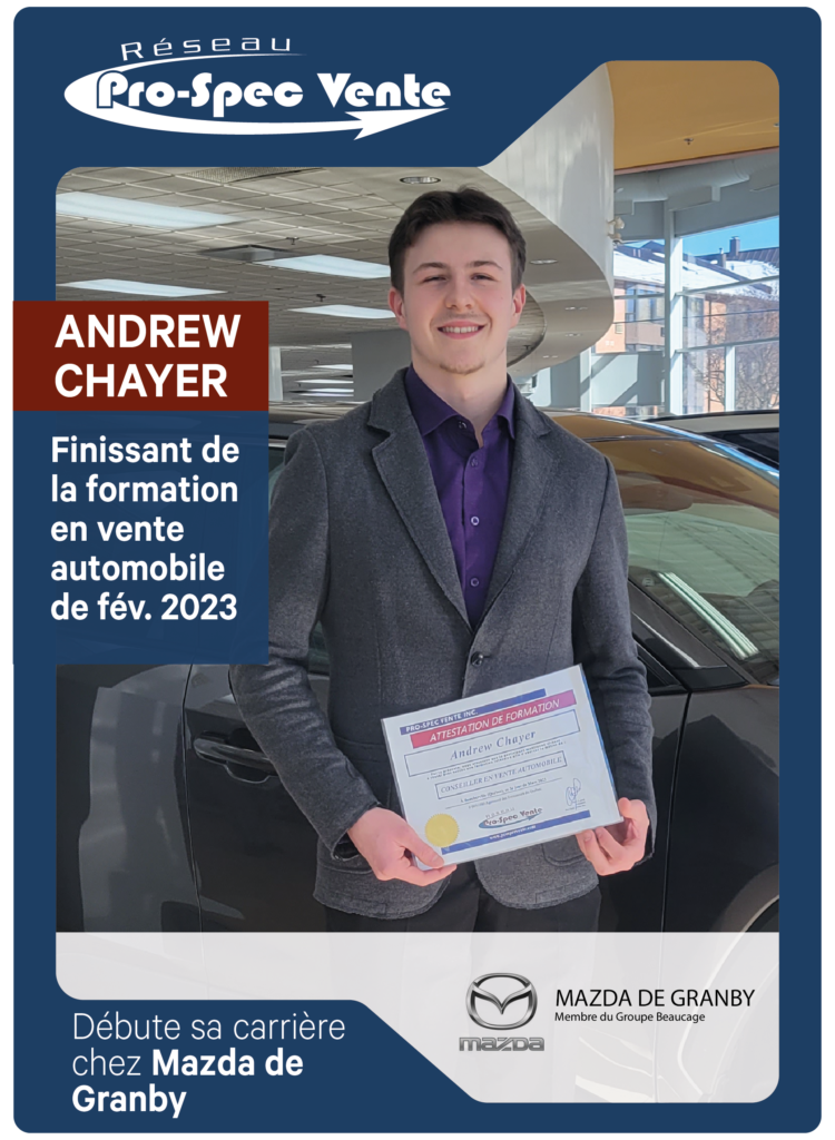 Formation en vente automobile, chez Mazda de Granby